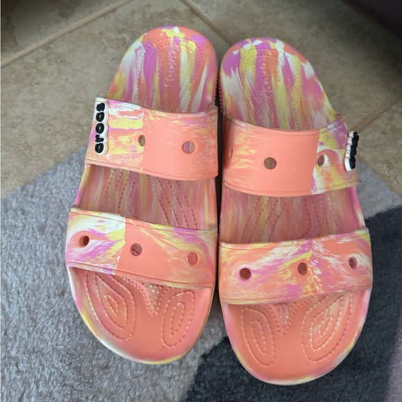 CROCS | Shoes | Crocs Orange And Purple Mens Sandals Size 1 | Poshmark